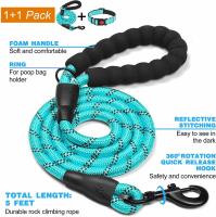 China Braided Climbing Pet Collar Leash Neoprene Padded Handle for sale