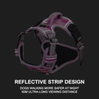 China Hand Pull Control Dog Harness Reflective Breathable Mesh Adjustable Vest Dog Walking Harness for sale
