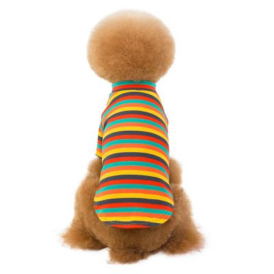 China Christmas New Dog Clothes Knitted Warm Plaid Striped Small Dog Sweater Vest for sale