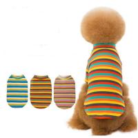 China Christmas New Dog Clothes Knitted Warm Plaid Striped Small Dog Sweater Vest for sale