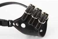 China Quality Prevent Biting Fight Eathing Bark Dog Muzzle Strong Durable Training Leather Dog Muzzle for sale