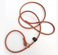 China Personalized Consice PU No Pulling Durable Adjustable Leather Training Dog Leash Slip for sale