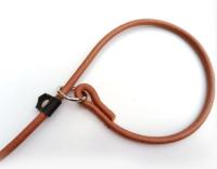 China Personalized Consice PU No Pulling Durable Adjustable Leather Training Dog Leash Slip for sale
