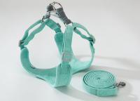 China Support Sample Soft And Durable Denim Harness Leash Luxury Dog Collar for sale