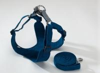 China Support Sample Soft And Durable Denim Harness Leash Luxury Dog Collar for sale