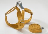 China Support Sample Soft And Durable Denim Harness Leash Luxury Dog Collar for sale