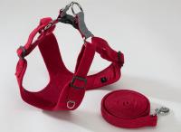 China Support Sample Soft And Durable Denim Harness Leash Luxury Dog Collar for sale