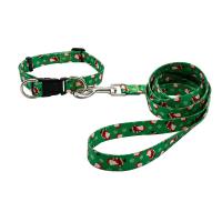 China Heat Transfer Printing Christmas Colorful Printing Small Dog Collars and Leashes Set for sale
