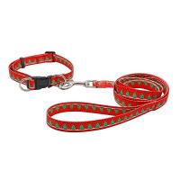 China Heat Transfer Printing Christmas Colorful Printing Small Dog Collars and Leashes Set for sale