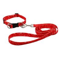 China Heat Transfer Printing Christmas Colorful Printing Small Dog Collars and Leashes Set for sale