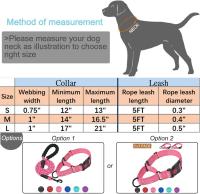 China Large Dog Durable Braided Nylon Reflective Soft Handle Dog Collar and Leash Set for sale