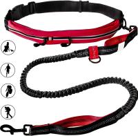 China Jogging Running Hiking Elastic Reflective Leash medium large size Handfree Waist Dog Leash for sale