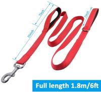 China Double Handle Traffic Padded Reflective Stitching Two Handle Dog Leash For Walking for sale