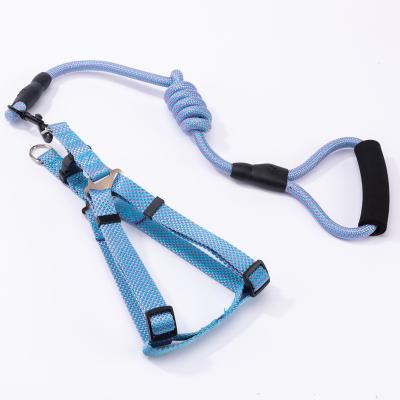 China Hot Sell Dog Collar Leash Harness Light Weight Adjustable Sog Handle Puppy Leash Harness for sale