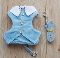 China Adjustable Comforting Padded Handles Safety Nylon Collars For Dog Harness Blue for sale