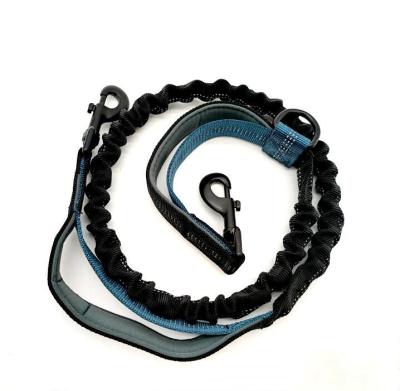 China Hands Free Dog Lead Nylon Bungee Neoprene Padded 2 Handle Running Dog Waist Belt Leash for sale