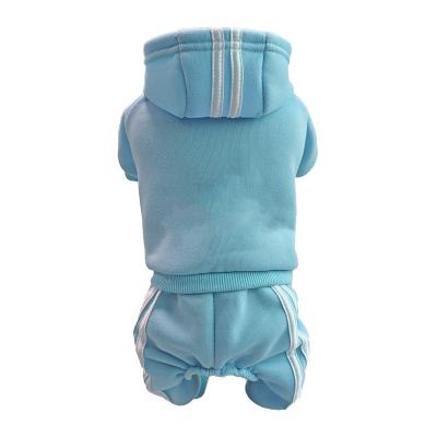 China Fashion Solid Design Clothes Pet Hoodie 4 Legs Clothing Soft Cotton Dog Sport Jacket for sale