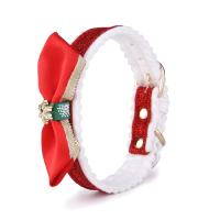 China Christmas Pet Collar Leash Snowflake Big Bow Tie Spot Cat Dog Collar for sale