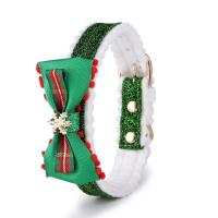 China Christmas Pet Collar Leash Snowflake Big Bow Tie Spot Cat Dog Collar for sale