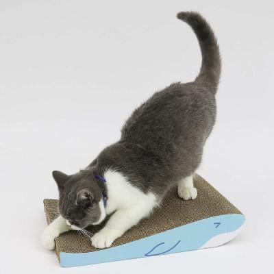 China High Quality Corrugated Scratch Paperboard Recycle Whale Shape Cat Scratching Board for sale
