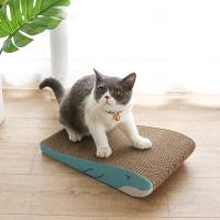 China High Quality Corrugated Scratch Paperboard Recycle Whale Shape Cat Scratching Board for sale