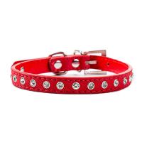 China Personalized Fashion Design Bling Bling Rhinestone Quality PU Adjustable Dog Collar for sale