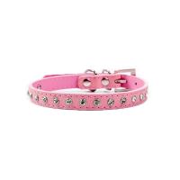China Personalized Fashion Design Bling Bling Rhinestone Quality PU Adjustable Dog Collar for sale