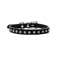 China Personalized Fashion Design Bling Bling Rhinestone Quality PU Adjustable Dog Collar for sale