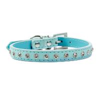 China Personalized Fashion Design Bling Bling Rhinestone Quality PU Adjustable Dog Collar for sale