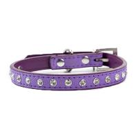 China Personalized Fashion Design Bling Bling Rhinestone Quality PU Adjustable Dog Collar for sale
