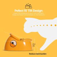 China Tilted Elevated Cat Dish Bowl , Ceramic Slanted Cat Feeding Bowl for sale