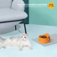 China Tilted Elevated Cat Dish Bowl , Ceramic Slanted Cat Feeding Bowl for sale