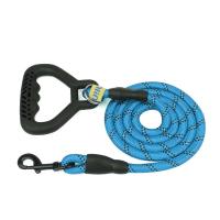 China Factory direct pet leash, soft silicone handle, thick nylon reflective pet leash dog leash for sale