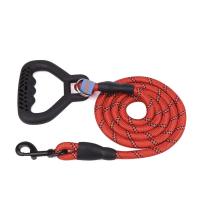 China Factory direct pet leash, soft silicone handle, thick nylon reflective pet leash dog leash for sale
