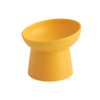China Matte Ceramic Neck Protection Cat Feeding Bowl Customized Design for sale