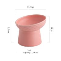 China Matte Ceramic Neck Protection Cat Feeding Bowl Customized Design for sale