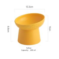 China Matte Ceramic Neck Protection Cat Feeding Bowl Customized Design for sale