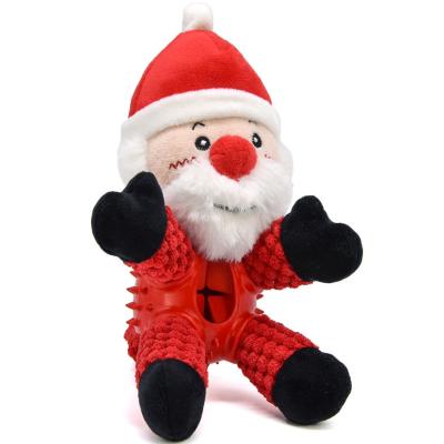 China IQ Training Dog Interactive Toys Natural Rubber Leakage Food Feeder Plush Chew Toy for sale