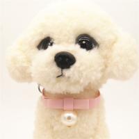 China 2021 New Arrivel Slide Bow Tie Custom Pattern Logo No Pull PU Dog Cat Bow Tie Collar for sale
