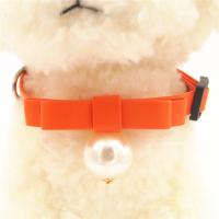 China 2021 New Arrivel Slide Bow Tie Custom Pattern Logo No Pull PU Dog Cat Bow Tie Collar for sale