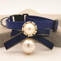 China 2021 New Arrivel Slide Bow Tie Custom Pattern Logo No Pull PU Dog Cat Bow Tie Collar for sale