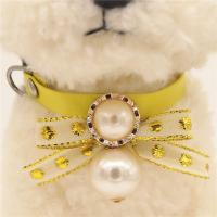 China 2021 New Arrivel Slide Bow Tie Custom Pattern Logo No Pull PU Dog Cat Bow Tie Collar for sale