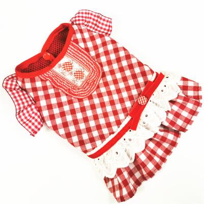 China Personalized Fashion Design Dog Summer Dress Princess Tartan Plaid Pattern Dog Dress Clothes for sale
