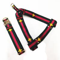 China Classic Design Bee Polyester Medium Large Golden Retriever Samoyed Dog Collar Harness Set for sale
