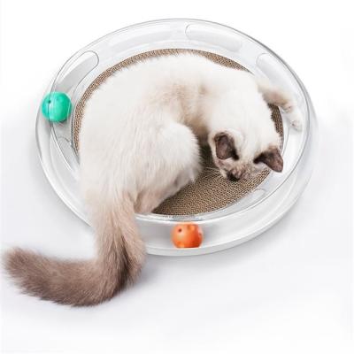 China Corrugated Paper Cat Entertainment Toys , 440mm Stocked Cat Scratcher Board for sale