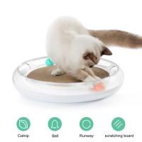 China Corrugated Paper Cat Entertainment Toys , 440mm Stocked Cat Scratcher Board for sale