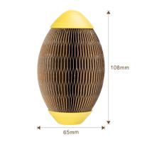 China 100% Recycled Dog Interactive Toys Corrugated Paper Catnip Refillable Cat Scratcher Ball for sale