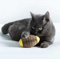 China 100% Recycled Dog Interactive Toys Corrugated Paper Catnip Refillable Cat Scratcher Ball for sale