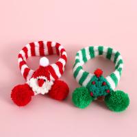 China Wool Striped Christmas Pet Collar Leash Adjustable Plaid Pattern for sale