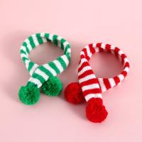 China Wool Striped Christmas Pet Collar Leash Adjustable Plaid Pattern for sale
